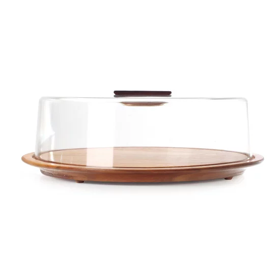 WOODEN CAKE PLATE ROUND