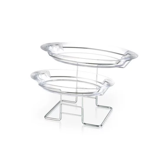 صواني تقديم من الأكلريلك بيضاوي مكونة 2 دور - 112396