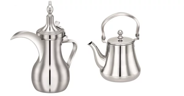Indian steel tea pot and dallah set small - 119389