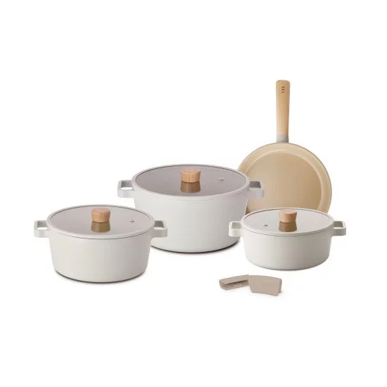 Neoflam FIKA Korean Cookware Set 7 Pieces Beige - 121191